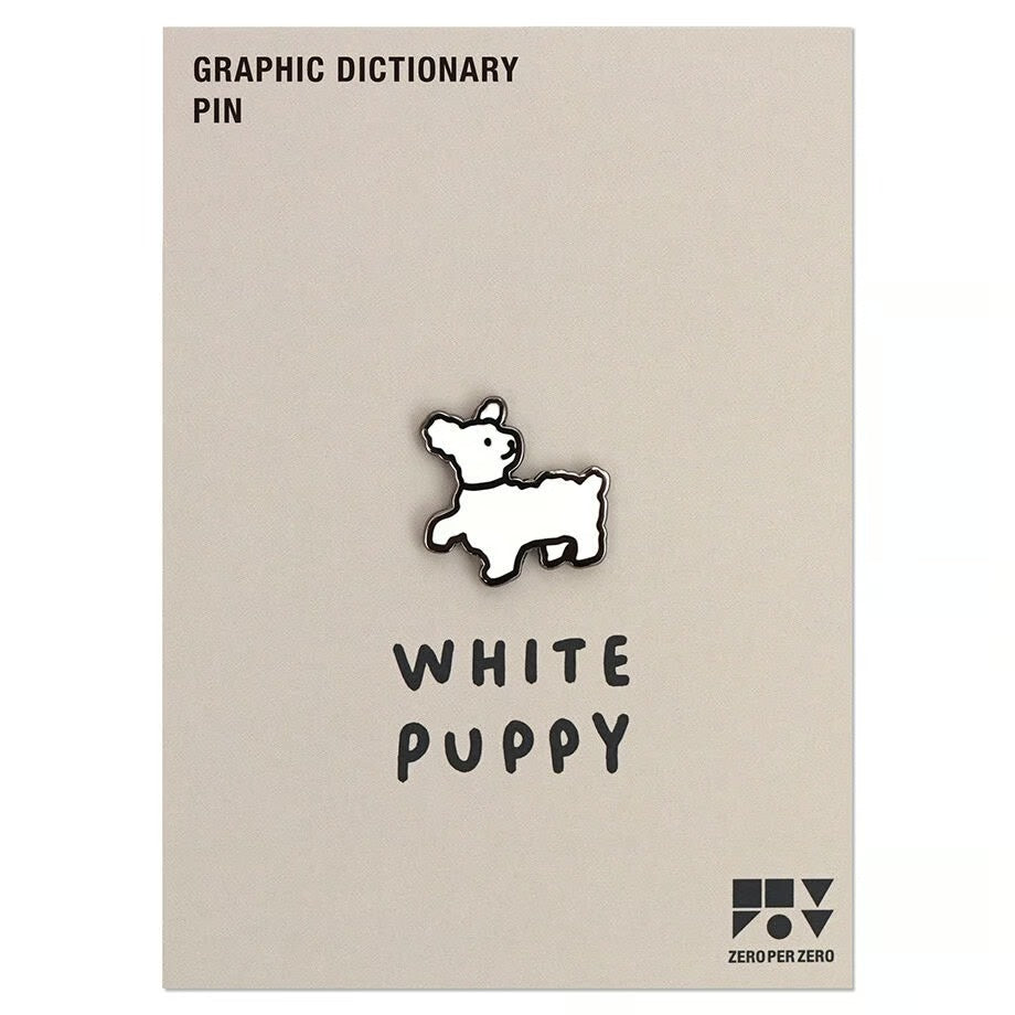 BUY ZERO PER ZERO Pin PIN WHITE PUPPY